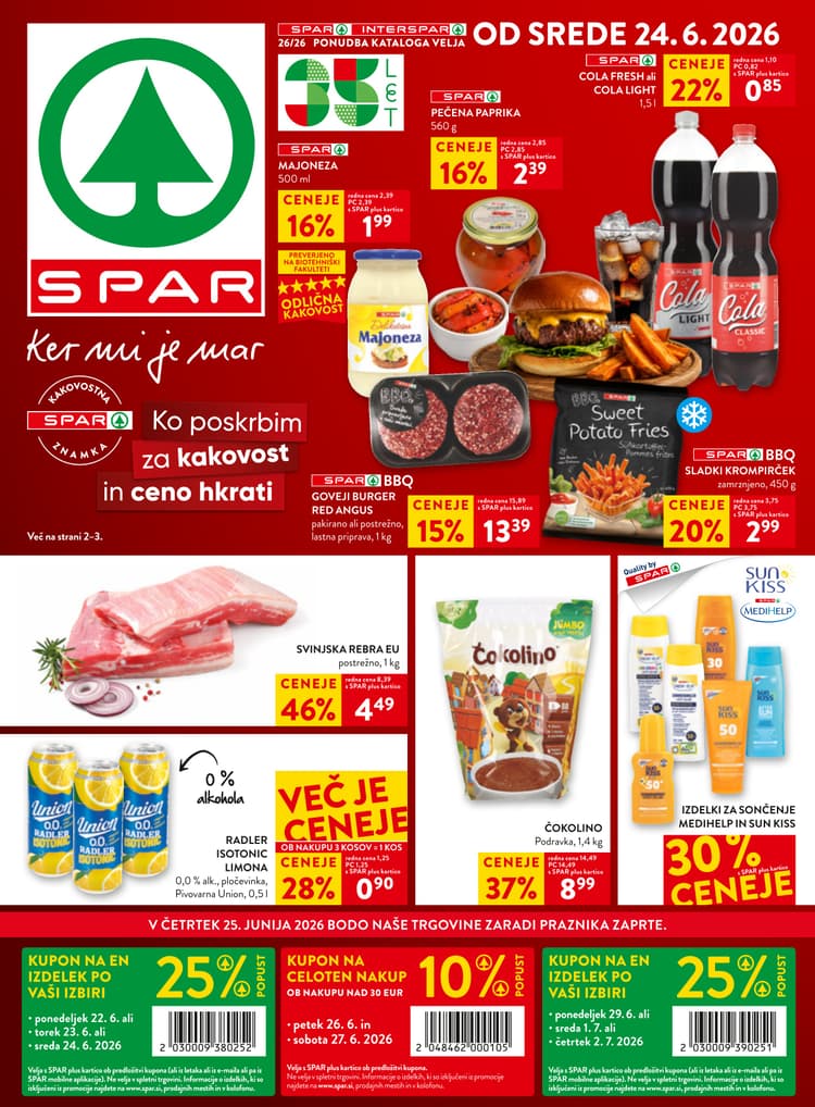 Spar katalog: Vsi novi letaki in vikend akcije (Junij 2026)