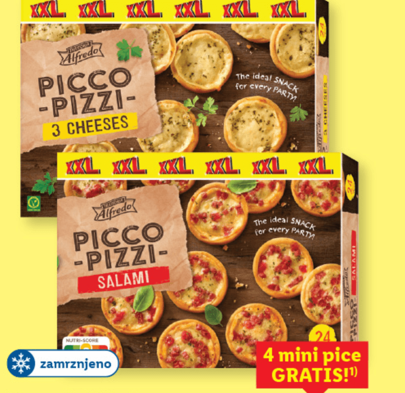 Trattoria Alfredo Mini pice XXL 720g: Akcija (Lidl) 3.11.