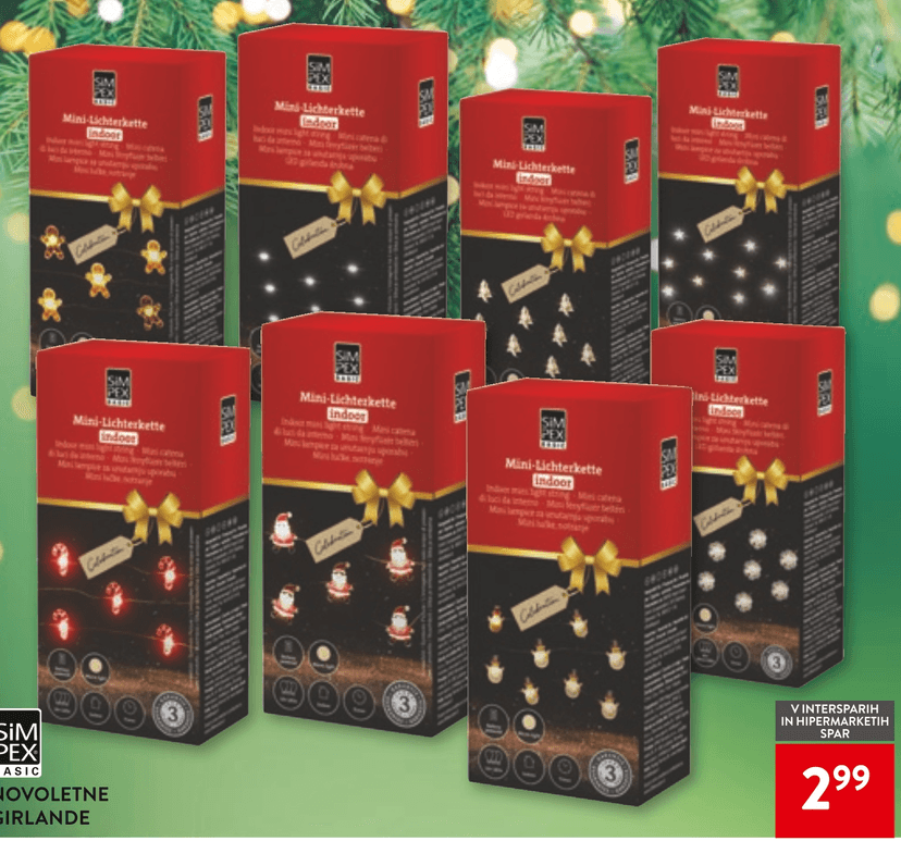 Simpex Basic Novoletne girlande: Akcija (Spar) 19.11.